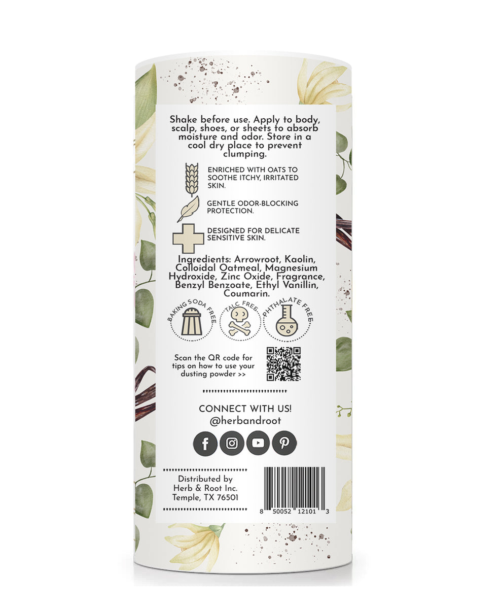 Vanilla Dusting Powder- Talc-free, soothing, deodorizing powder gentle ...